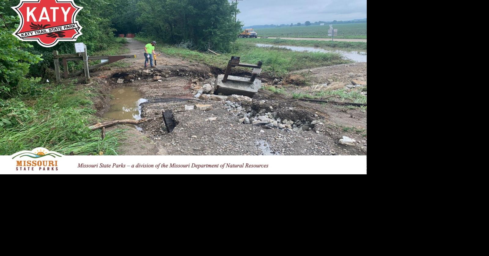 Flash flooding destroys section of Katy Trail State Park in Callaway ...