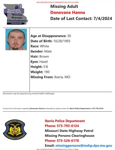 Iberia Police searching for missing man who may be experiencing mental health challenges ...