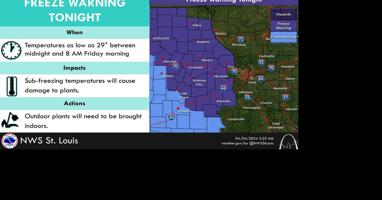 Freeze warnings and frost advisories issued for much of mid-Missouri ...
