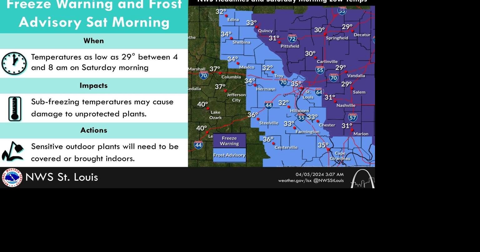As Freeze Warning expires, a Frost Advisory is issued for parts of mid ...