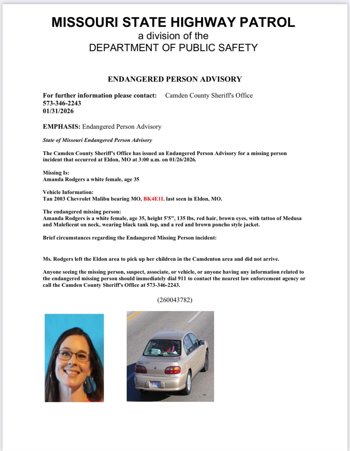 Endangered Person Advisory issued for woman last seen six days ago near ...