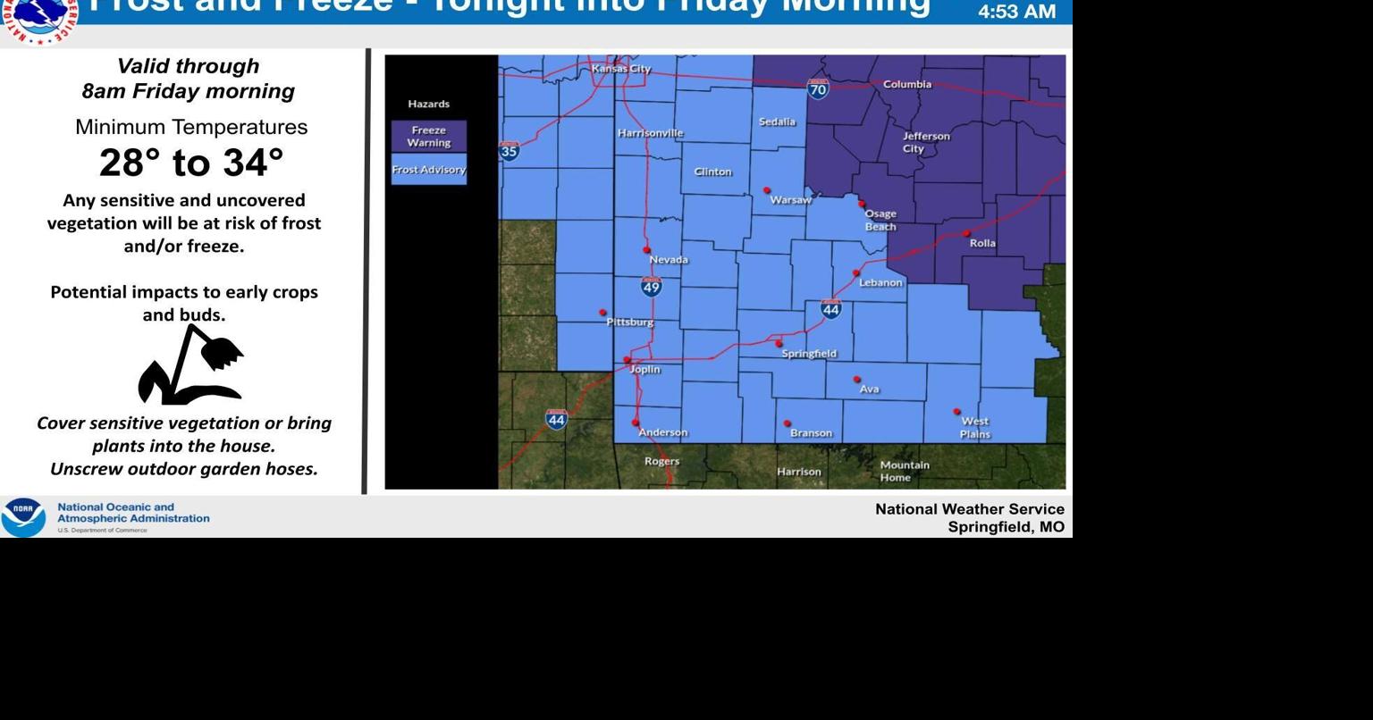 Freeze warnings and frost advisories issued for much of mid-Missouri ...