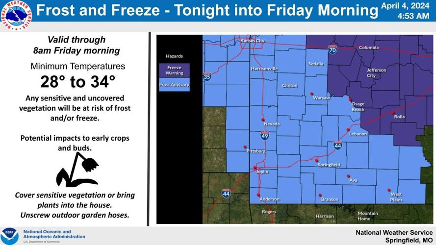 Freeze warnings and frost advisories issued for much of mid-Missouri ...