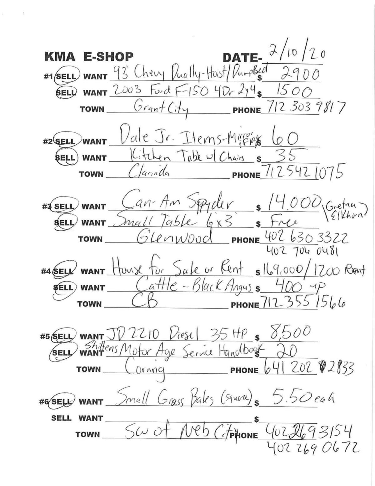 Monday, Feb. 10, 20 | On-Air Listings | kmaland.com