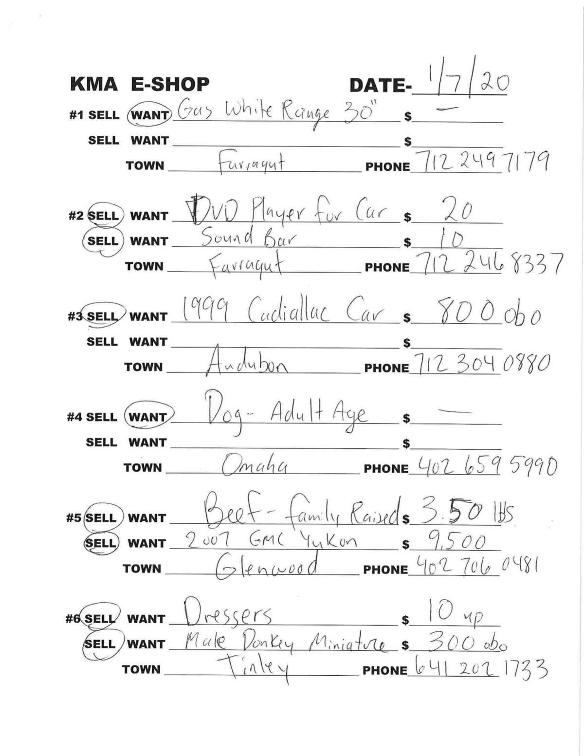 Tues. Jan. 7, 2020 | On-Air Listings | kmaland.com