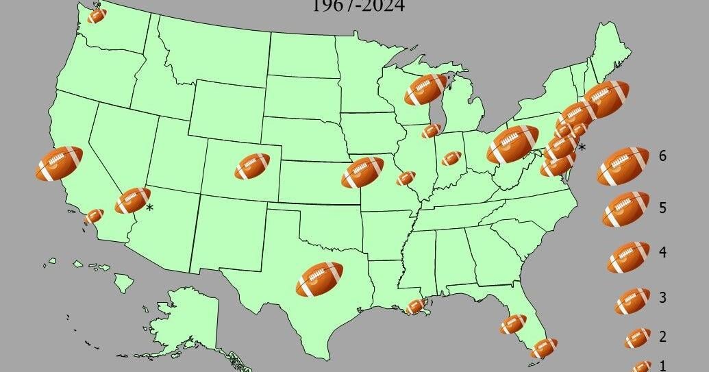 Geography with Goudge: NFL Super Bowl Champions,1967-2024 | News ...