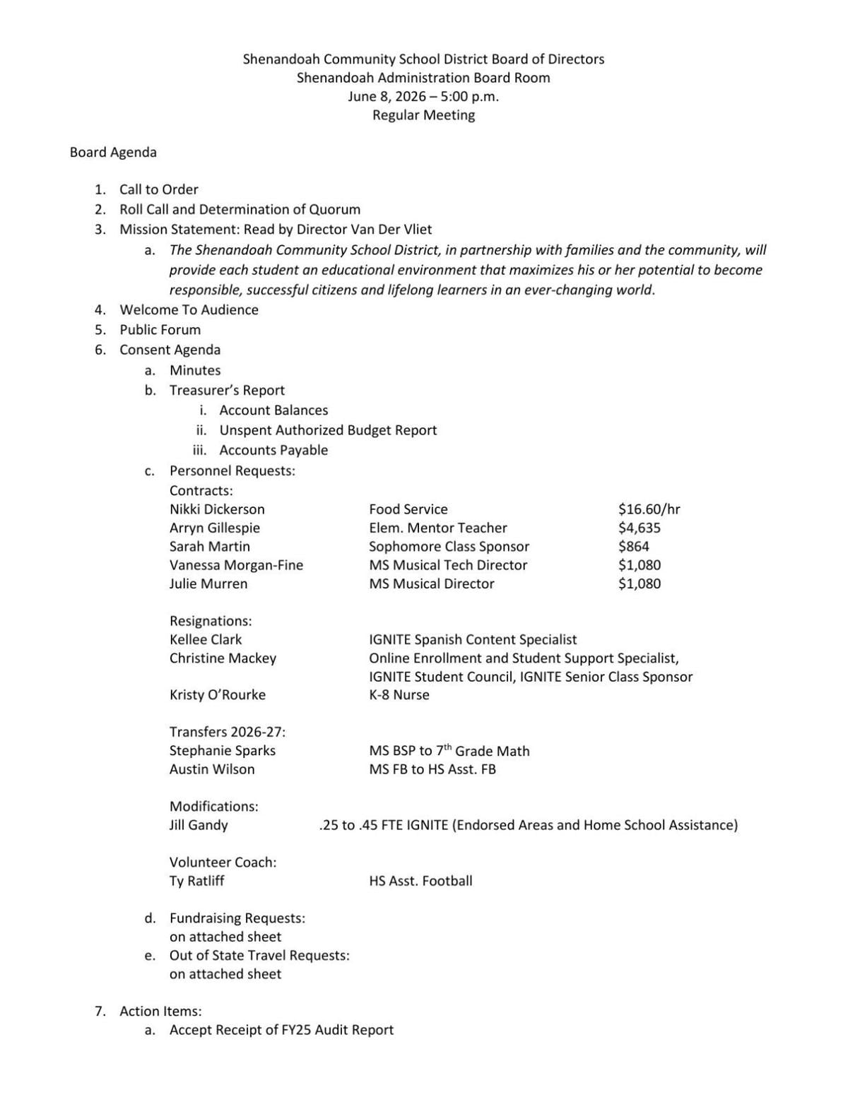 IGNITE position on Shen School Board agenda | News | kmaland.com