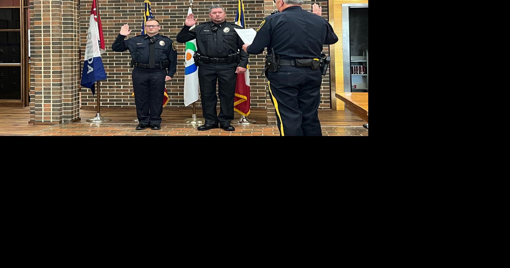 Kane, Hoyt sworn in as new Clarinda Police Officers | News | kmaland.com