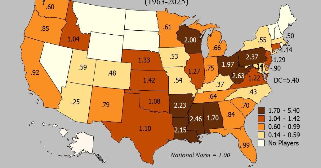 Geography with Goudge: NFL Hall of Fame, 1963-2025 | News | kmaland.com