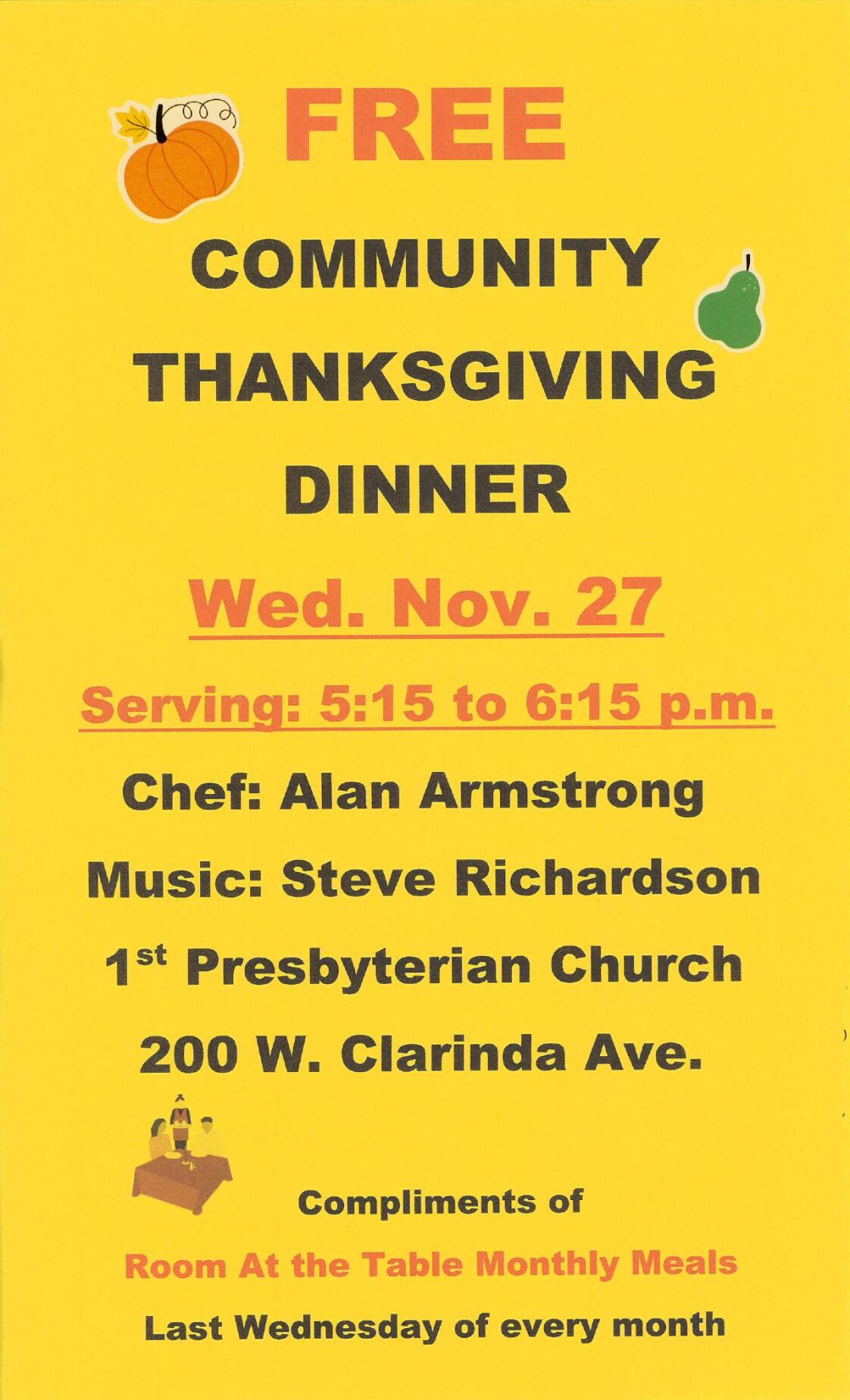 Room at the Table FREE Community Thanksgiving Dinner | | kmaland.com