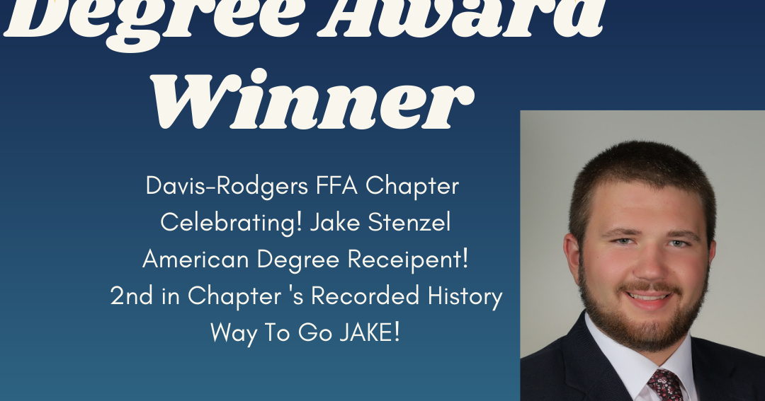Former Mustang Jacob Stenzel honored with FFA American Degree | News ...
