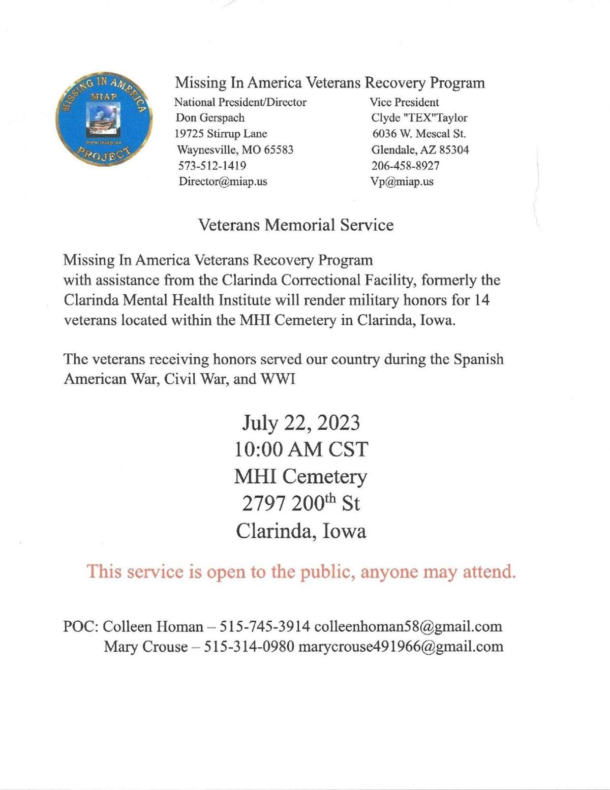 Veterans Memorial Service | | kmaland.com