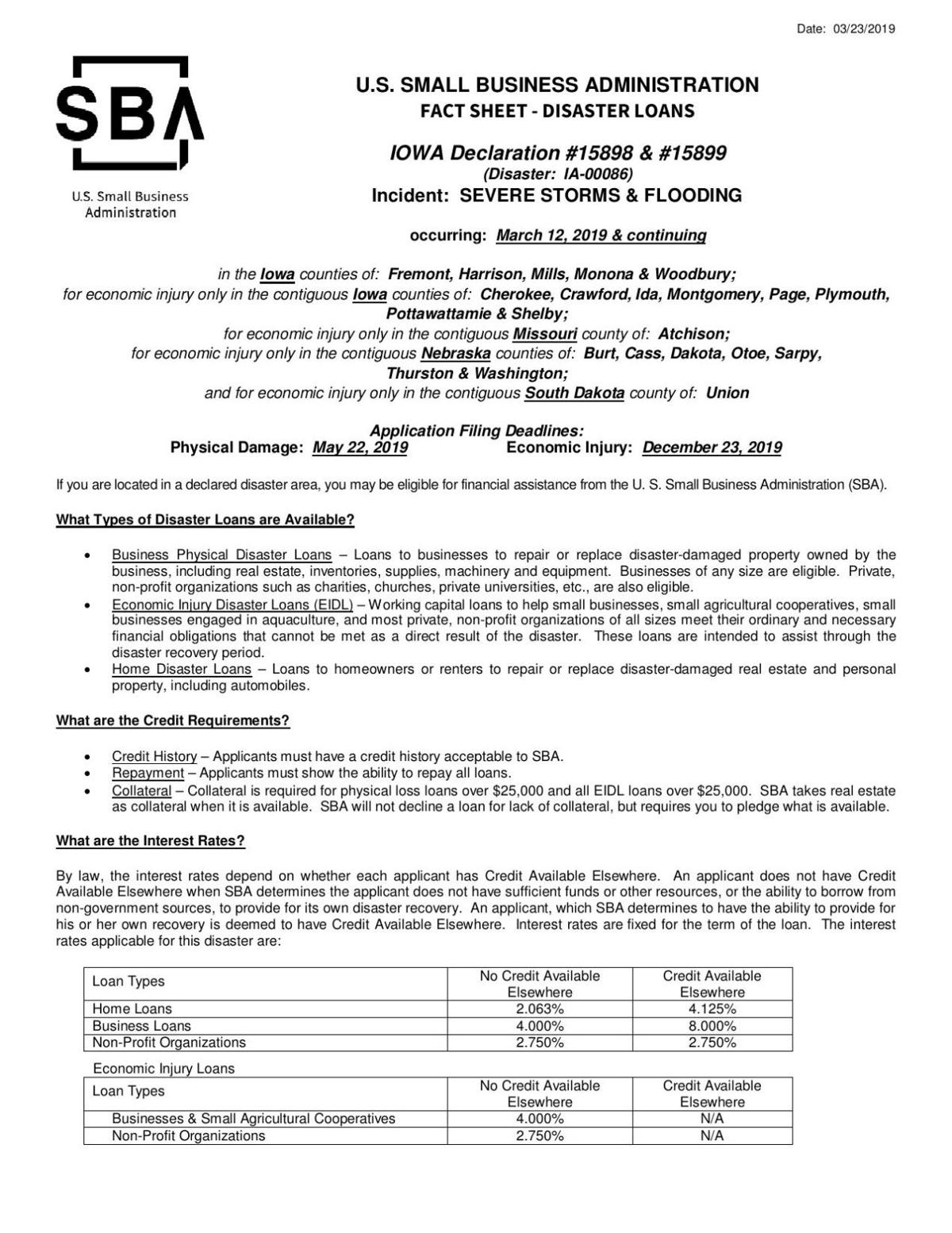 SBA opens business recovery center in Glenwood | News | kmaland.com