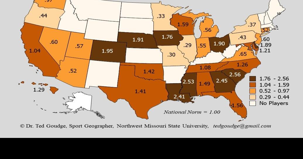Geography with Goudge: NFL All-Pro Players Map, 2017-2021 | News ...