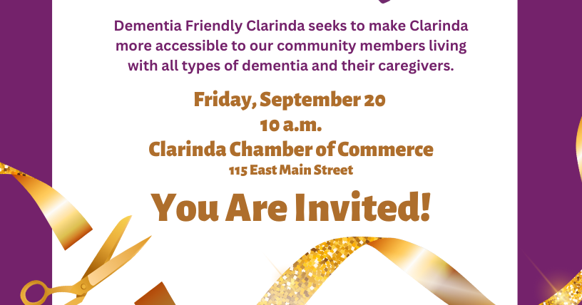 Dementia Friendly Clarinda Kickoff & Ribbon Cutting | Calendar ...
