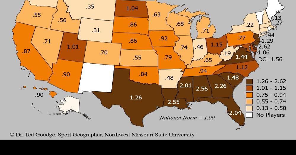 Geography with Goudge: NFL Players Map | News | kmaland.com