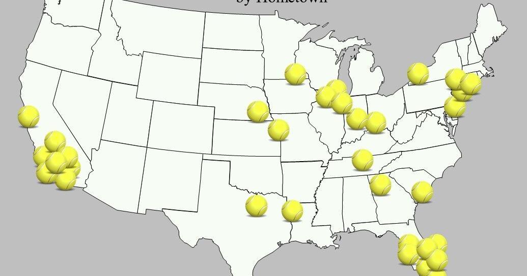 Geography with Goudge: World Team Tennis Players Map, 2020 | News ...