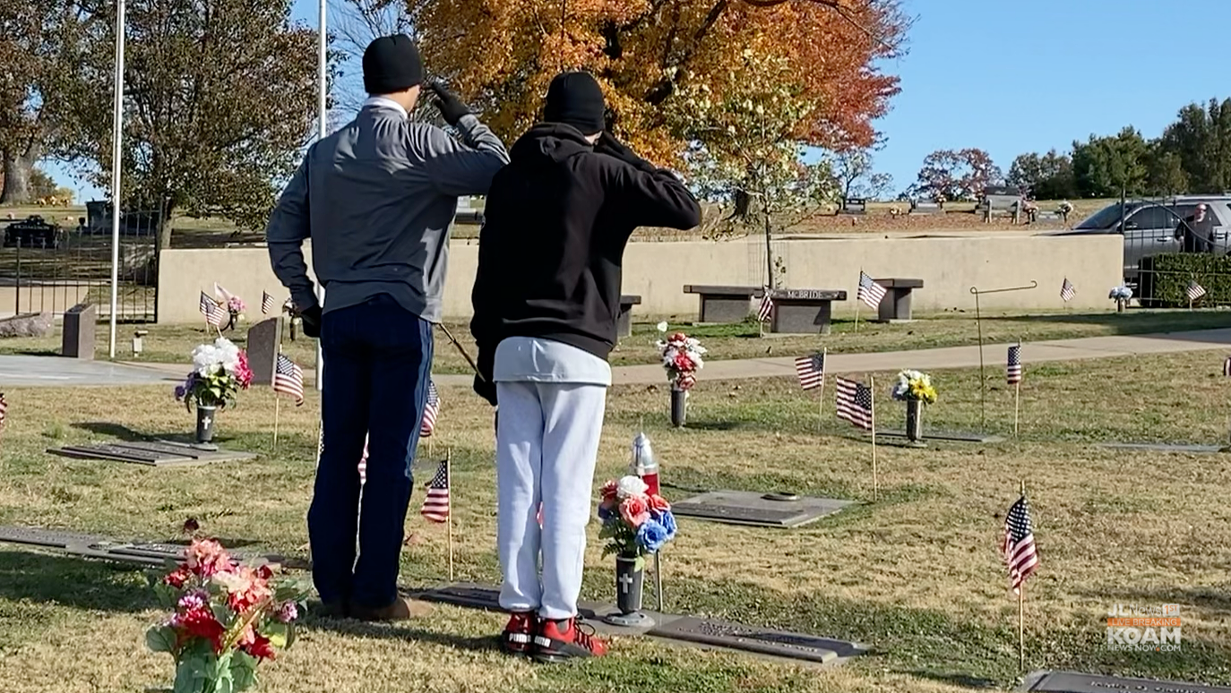 Carl Junction JROTC place flags leading to Veterans Day at Mount Hope ...