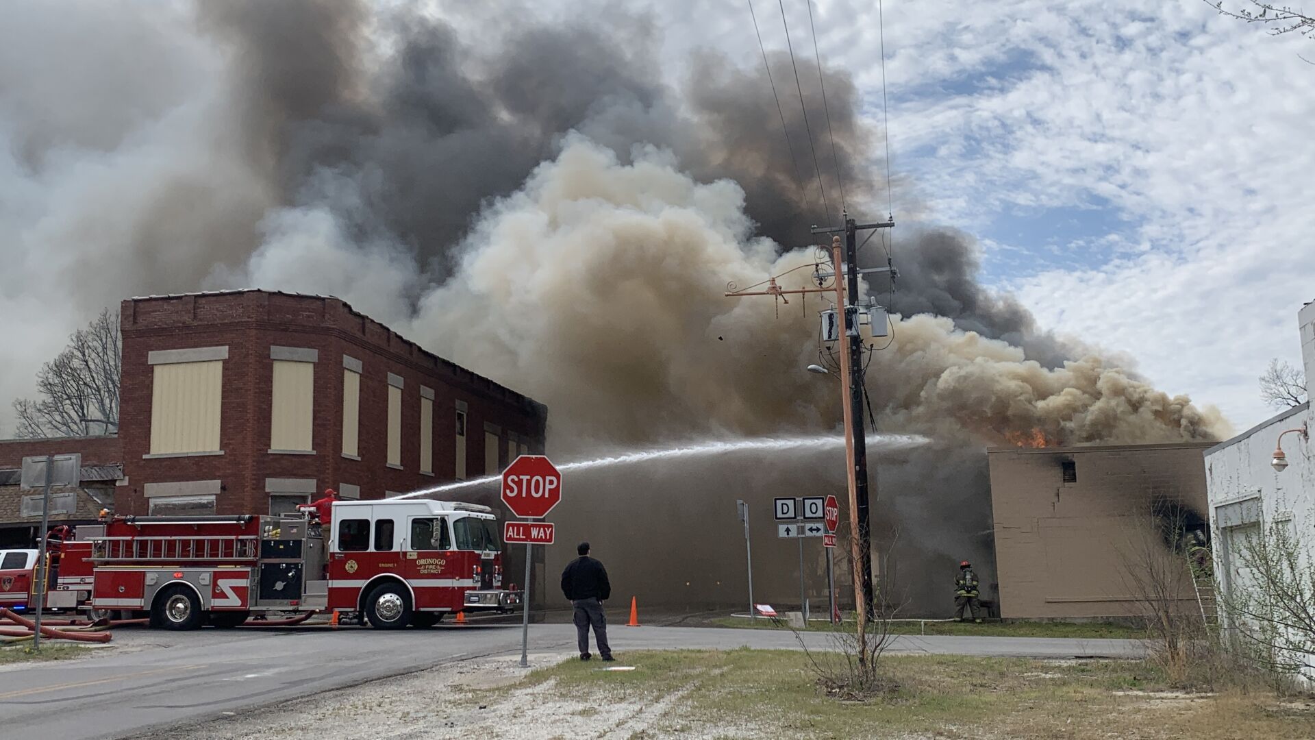 Alba Machine Products massive fire, smoke seen rolling from miles away ...
