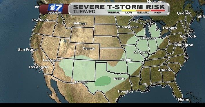 Tuesday T-Storm Risk Map | Weather | koamnewsnow.com