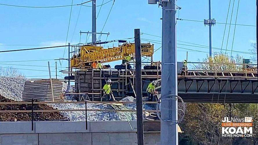 Rangeline bridge construction progress, crews begin pouring the ...