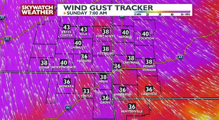 Windy Sunday Ahead with Gusty Winds up to 35 mph and Scattered Showers ...