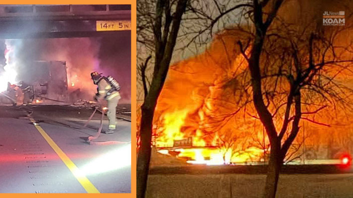 I-44 crash, two semis, huge flames block all lanes near Big Cabin ...