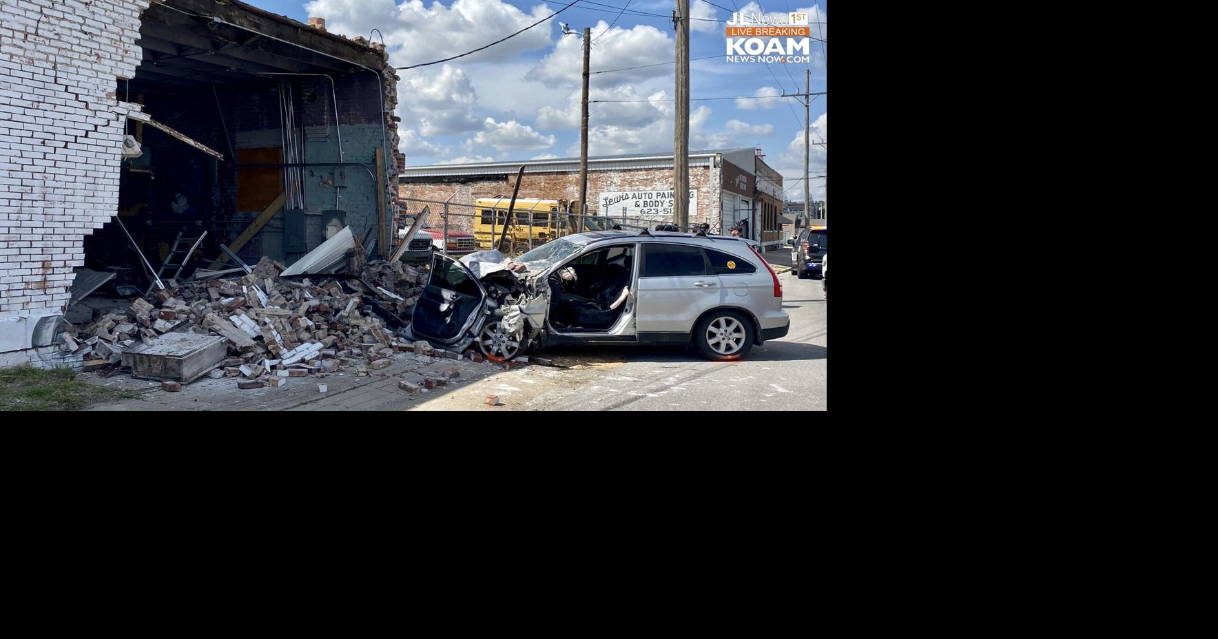 Speeding driver loses control crossing former railroad tracks, slams ...