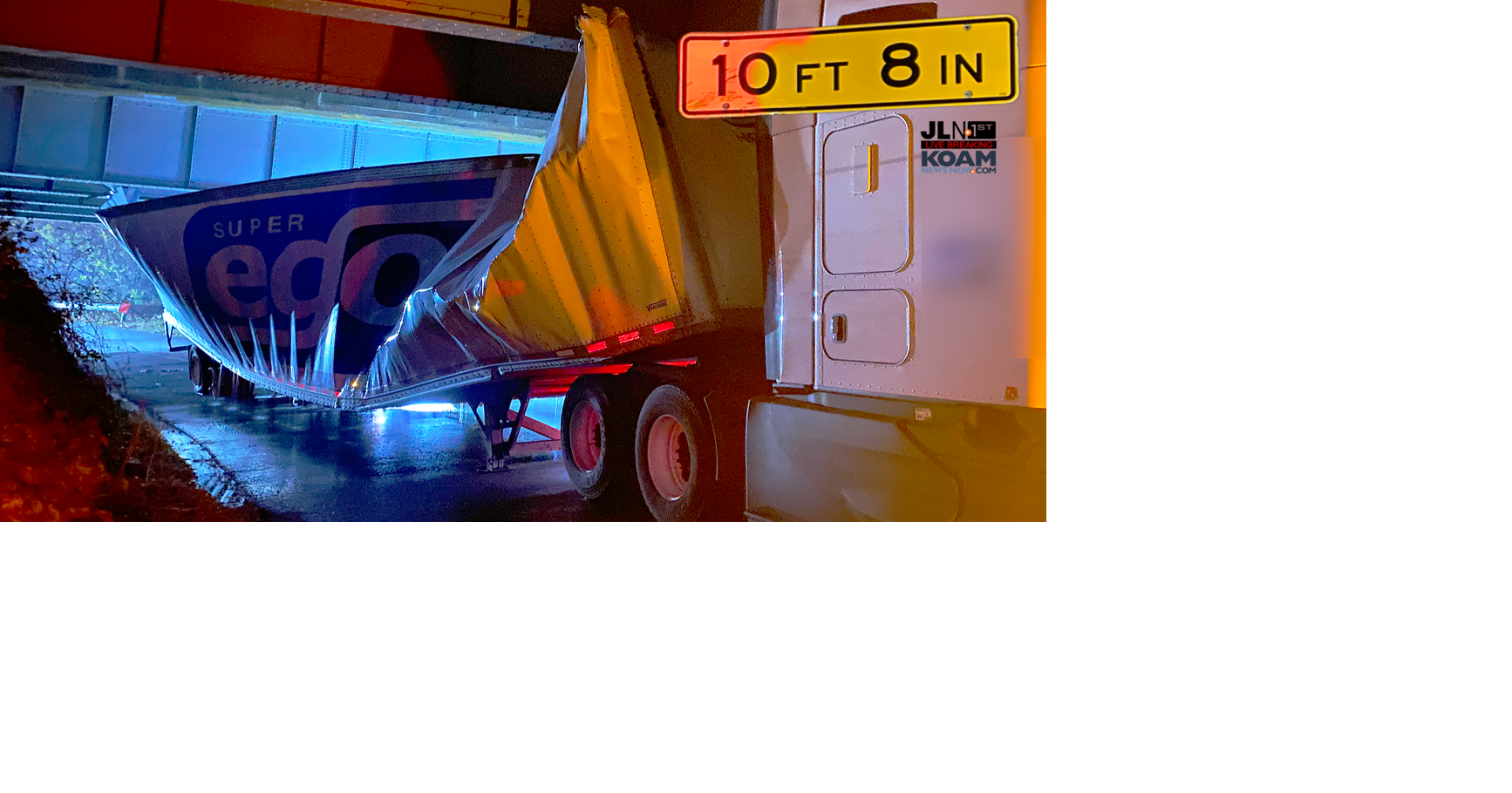 Low Clearance! Tractor-trailer destroyed passing under I-44, south ...