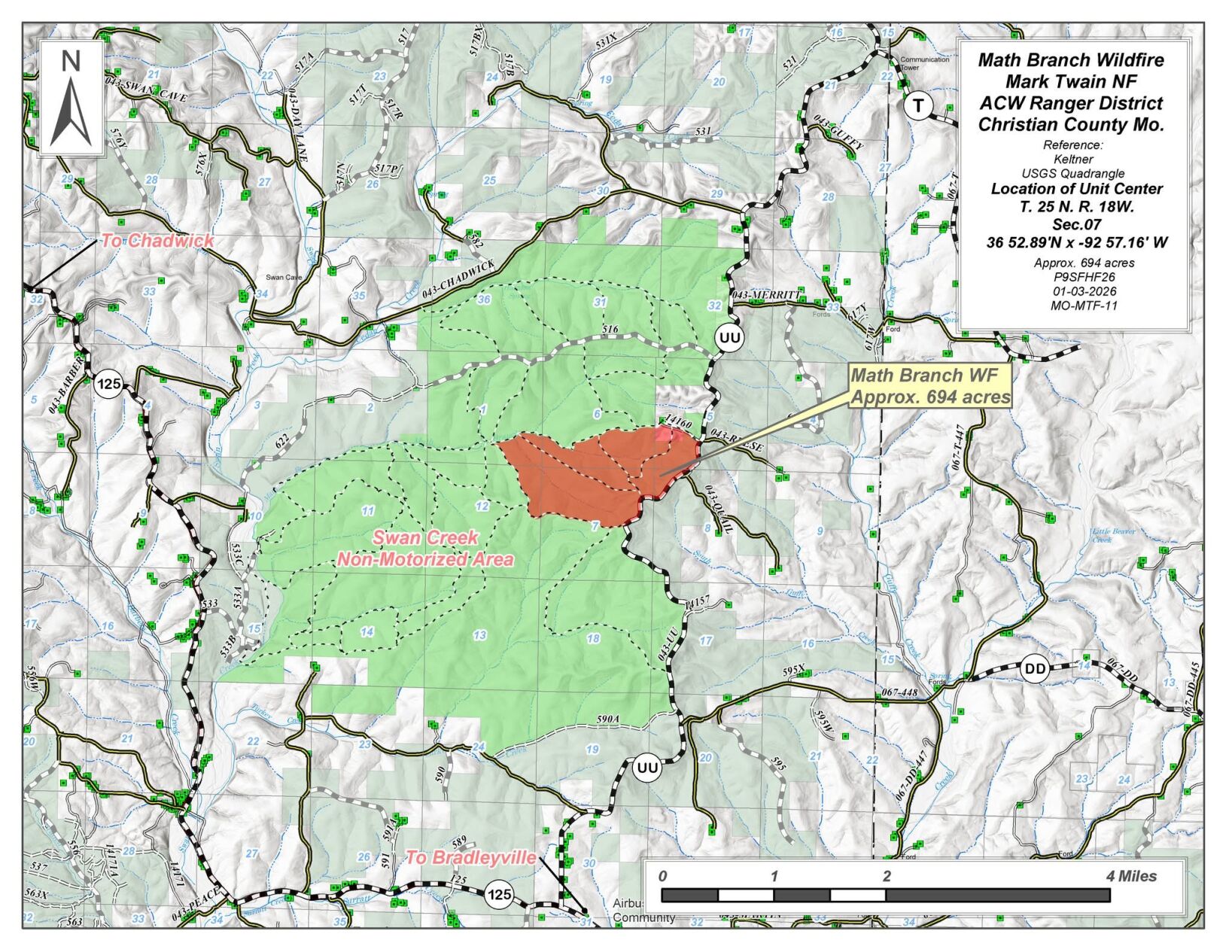 US Forestry Service Map of Math Branch Fire. | Joplin News First ...