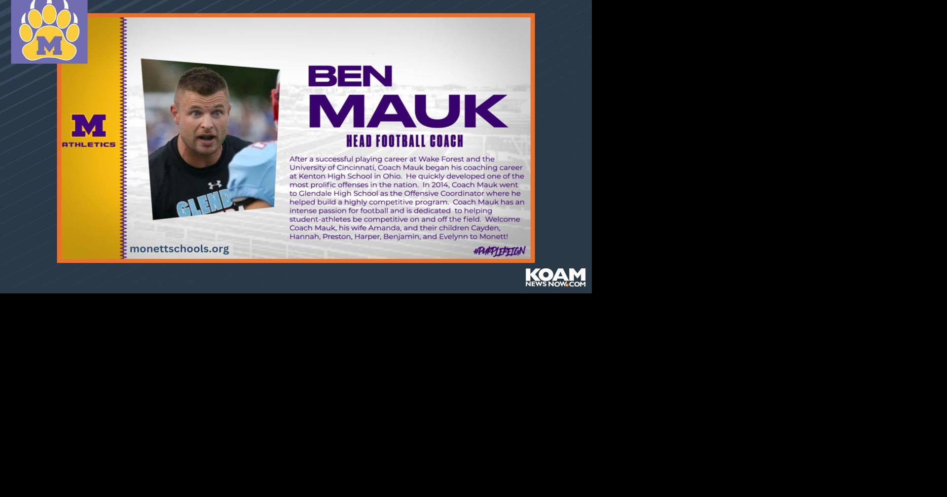 Ben Mauk joins Monett HS as Head Football Coach | High School Sports ...