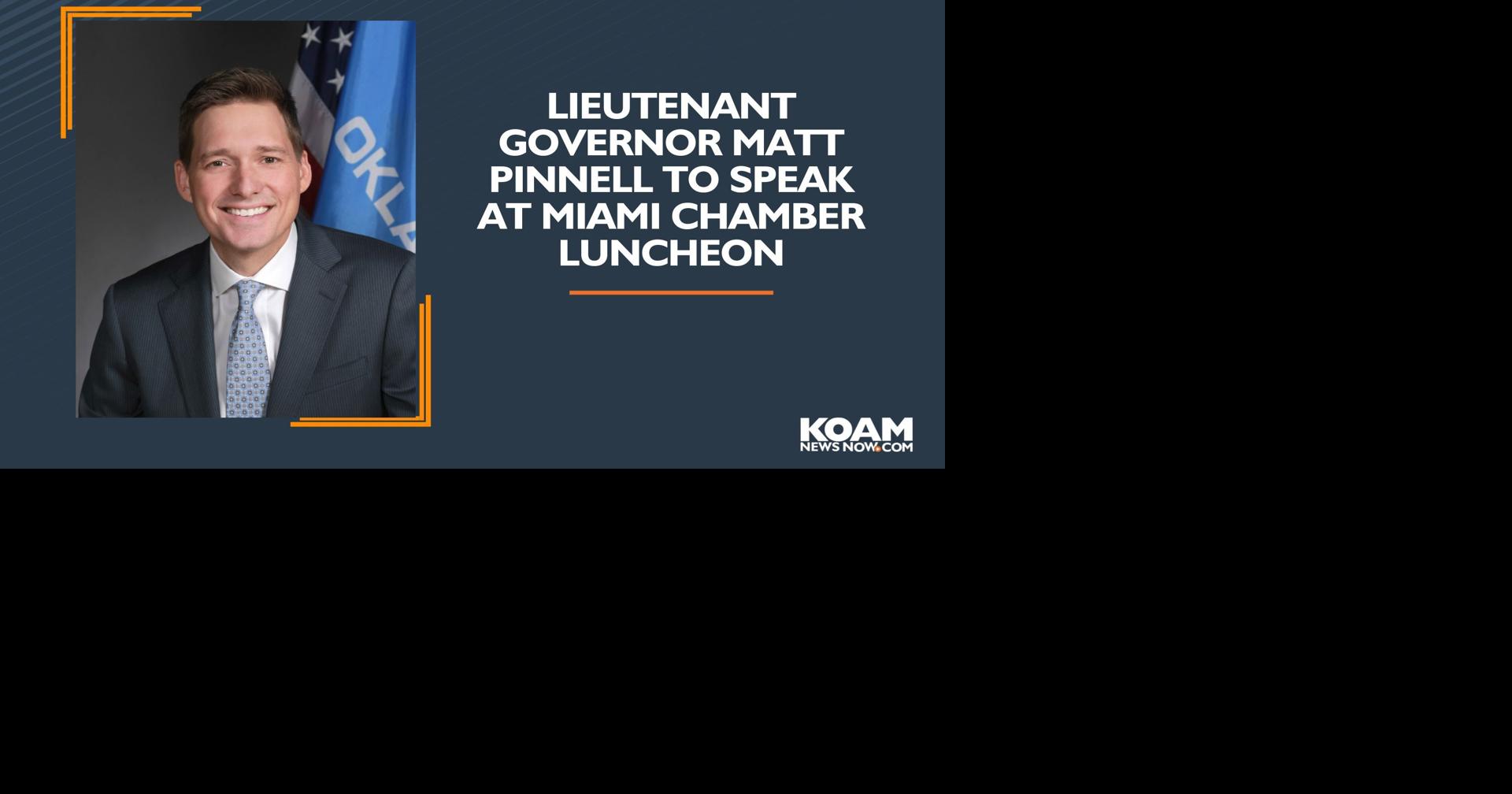 Lieutenant Governor Matt Pinnell to speak at Chamber luncheon | Local ...