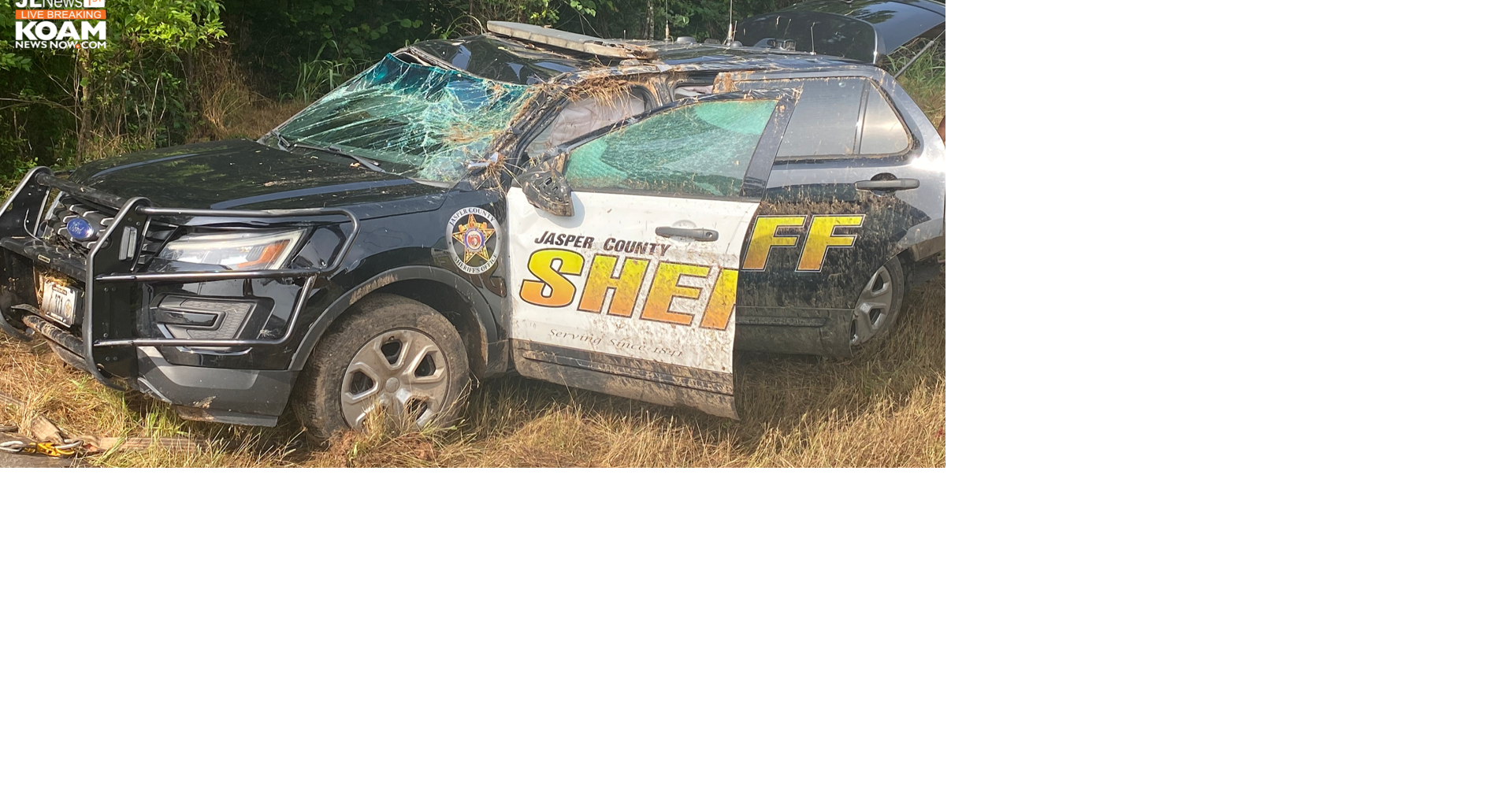 Jasper County Deputy hydroplanes, violently overturns in crash ...