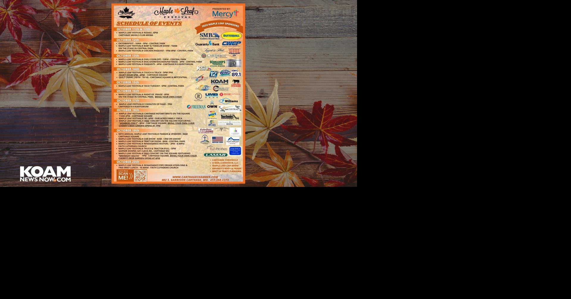 It's out! Here's the 59th Annual Maple Leaf Festival schedule | Events ...