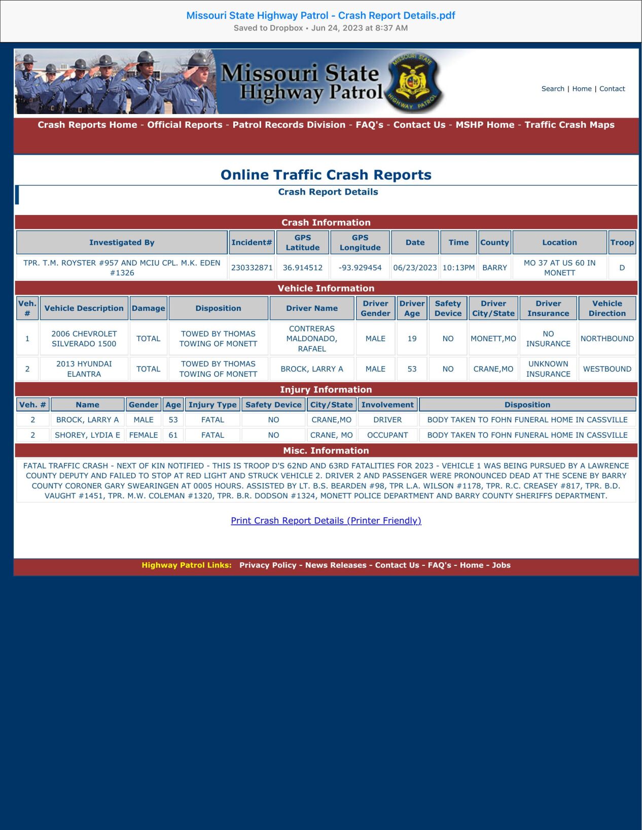 Police pursuit ends in crash, two killed; Fleeing DWI driver charged in ...