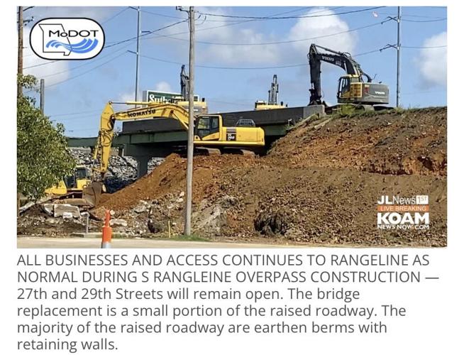 Rangeline bridge overpass of KCS railroad; Access to businesses remain ...