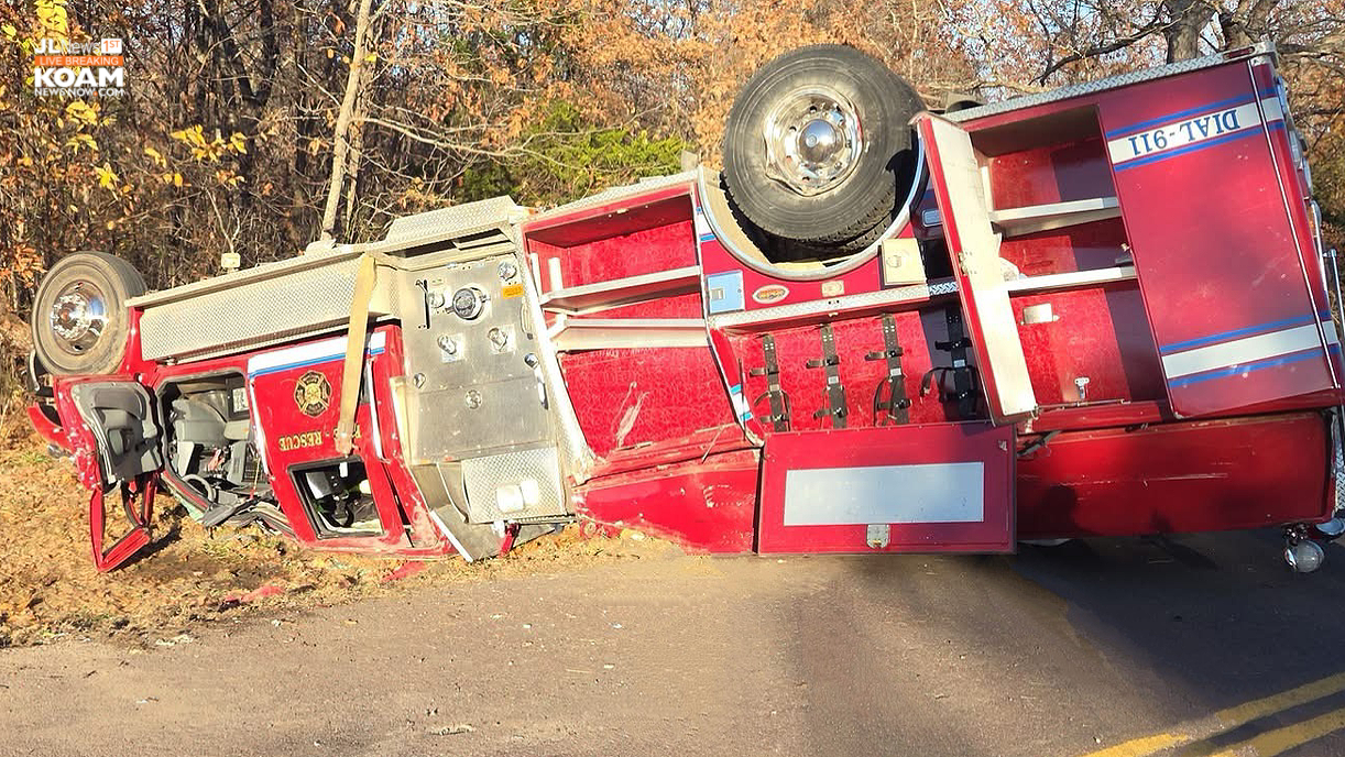 Fire truck overturns in crash responding to fire near Lake of the ...