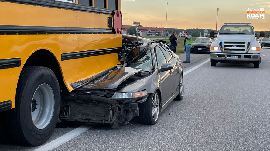 Car rear-ends school bus on I-44 at Joplin | Joplin News First ...