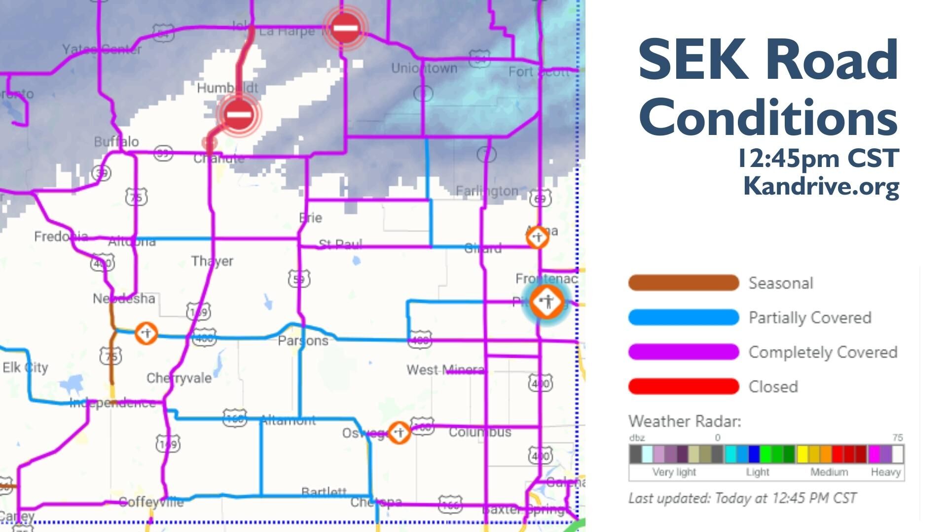 Road conditions: maps in SEK, SWMO, NEO | Local News | koamnewsnow.com