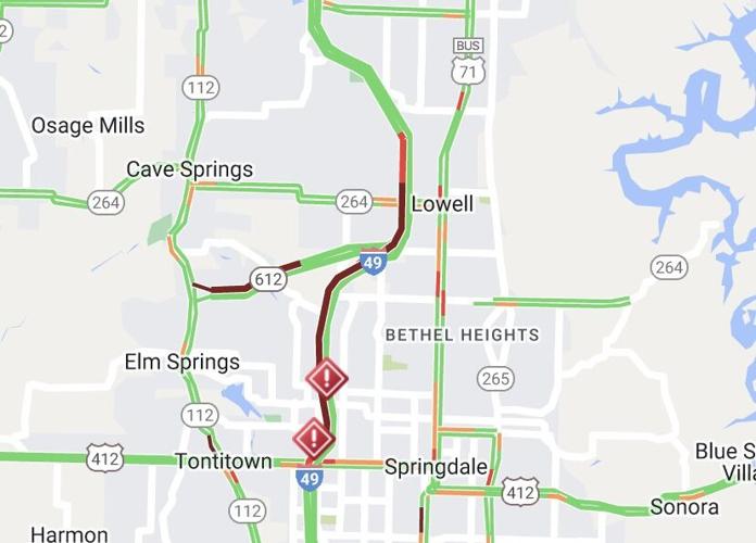 I-49 tractor-trailer overturns at Springdale, traffic back up nearly 10 miles | Joplin News ...