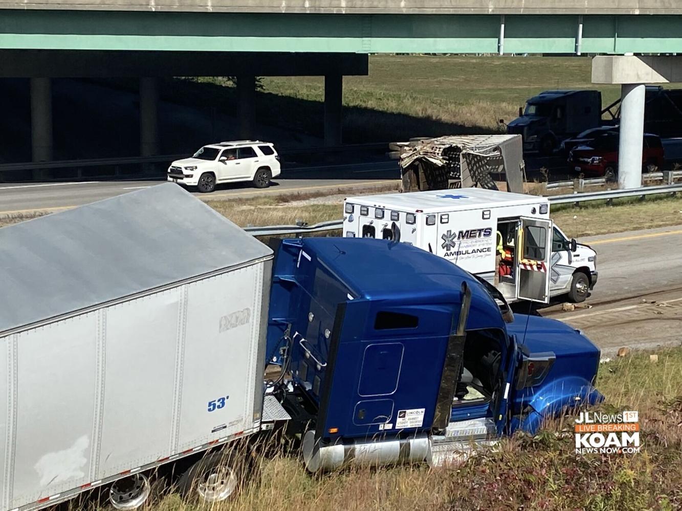 Cattle hauler and tractor-trailer collide on I-44, cows on the ...