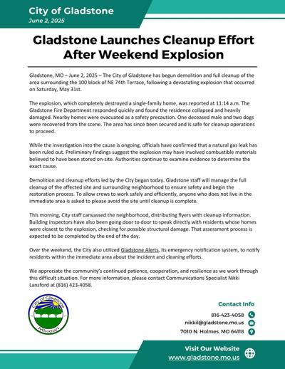 “Powerful explosion” levels home in Gladstone, Mo. one dead | Top ...