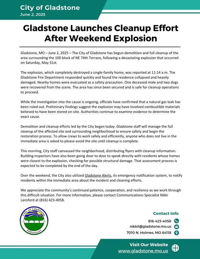 “Powerful explosion” levels home in Gladstone, Mo. one dead | Top ...