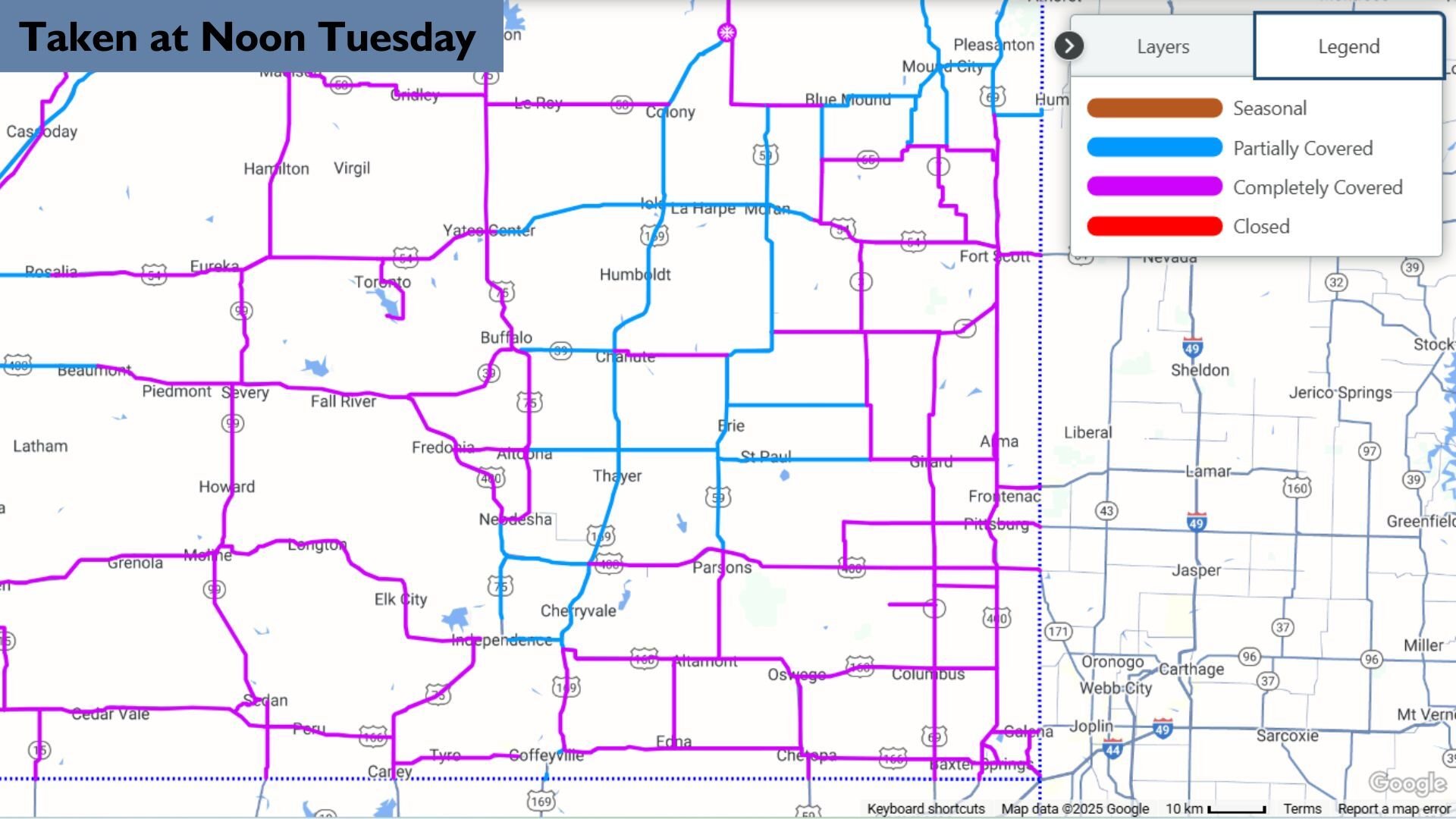 Road conditions update: Most major roads are covered | Local News ...