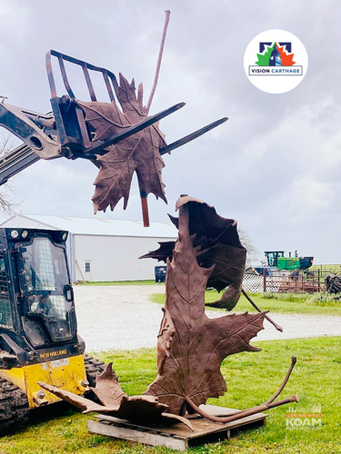 Fairlawn Roundabout Maple Leaf Sculpture continues taking shape in ...