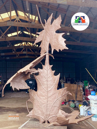 Fairlawn Roundabout Maple Leaf Sculpture continues taking shape in ...