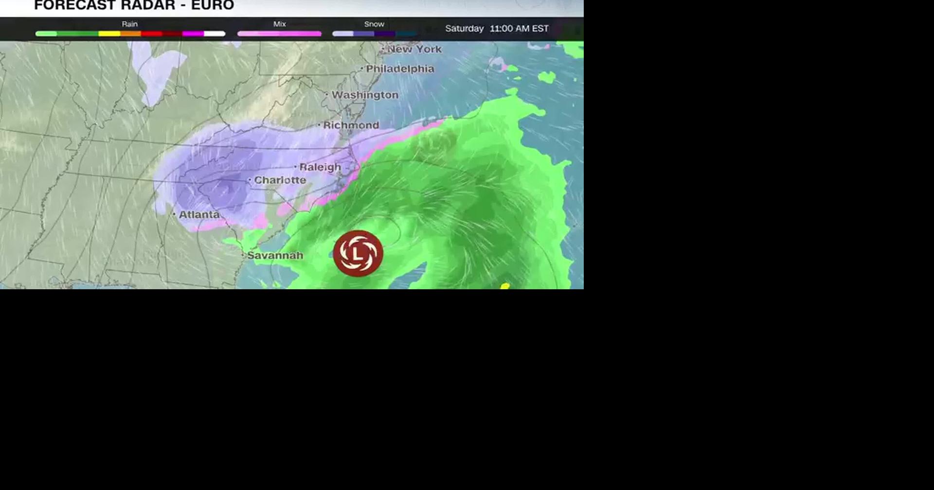 RAW: TRACKING BOMB CYCLONE SPREADING SNOW ACROSS SOUTHEAST | National ...