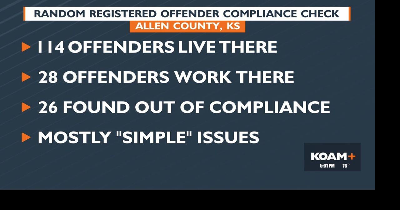 Offender compliance check raises concern in Allen County, KS | Crime | koamnewsnow.com