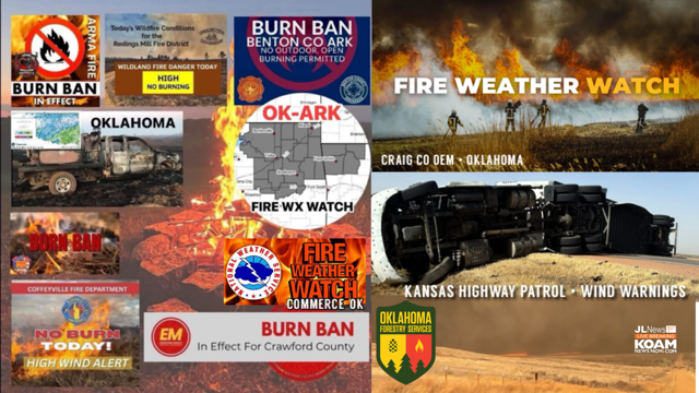 Elevated Fire Risk across K-O-A-M area; Travel warnings issued | Joplin ...