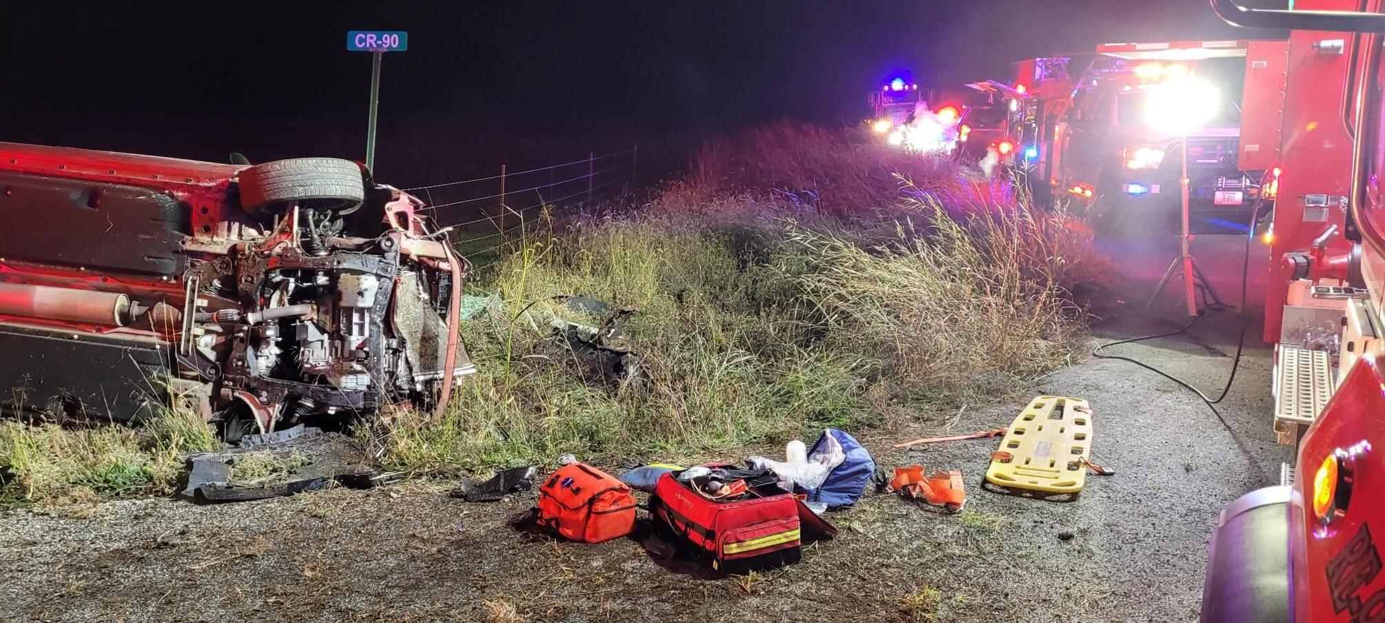 Car hits deer then overturns, person trapped in wreckage near Jasper ...